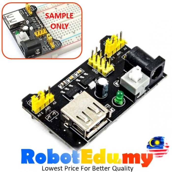 5V 3.3V Breadboard Power Supply USB / 9V Module MB102 Donut Bread Board ...