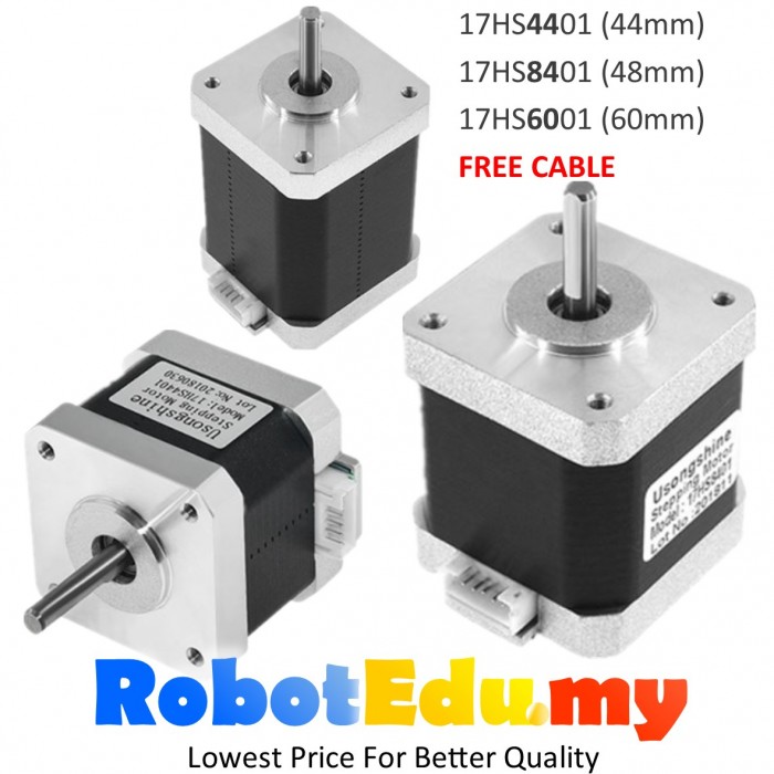 CNC 3D Printer Nema17 17HS4401 17HS8401 17HS6001 44-60mm 4 Lead 42 ...