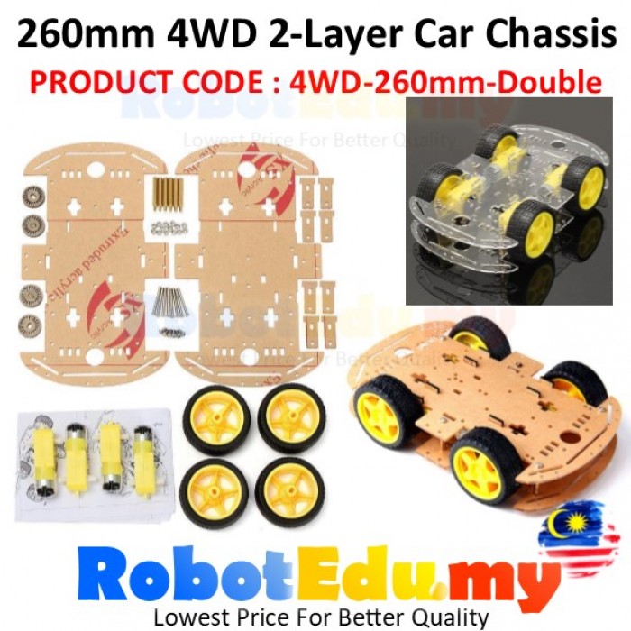 Arduino 2WD 4WD Acrylic Aluminium Single / Double Layer Mini Large ...