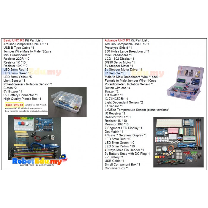 Arduino UNO R3 / Mega 2560 RBT School Basic Advance Ultimate Pro ...