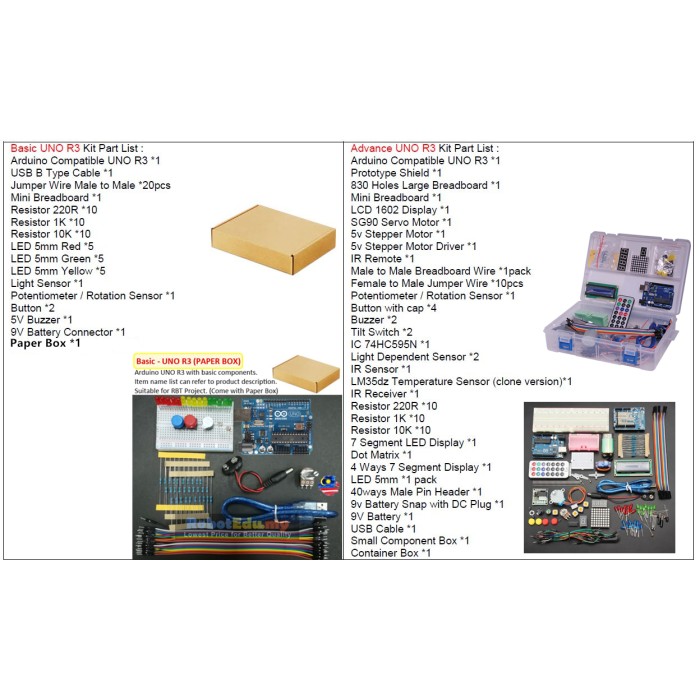 Arduino UNO R3 / Mega 2560 RBT School Basic Advance Ultimate Pro ...