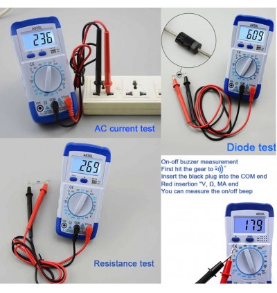 FREE 9V BATTERY - LCD Digital Multimeter A830L DC AC Current Ampere ...