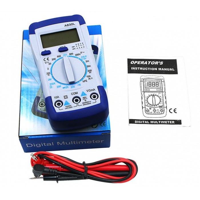 FREE 9V BATTERY - LCD Digital Multimeter A830L DC AC Current Ampere ...