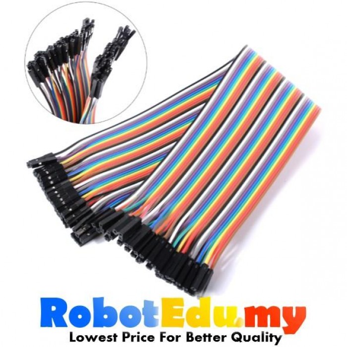Arduino 40p Breadboard Dupont Jumper Wire Female to Female (FF) 10cm ...