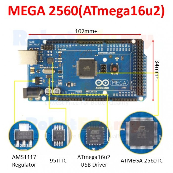 Mega 2560 Atmel ATMEGA2560 / CH340G / PRO MINI (EMBED) Large UNO R3 ...