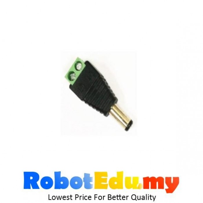 Solderless 2.1mm Male Terminal Block DC Jack Power Plug Connector Adapter