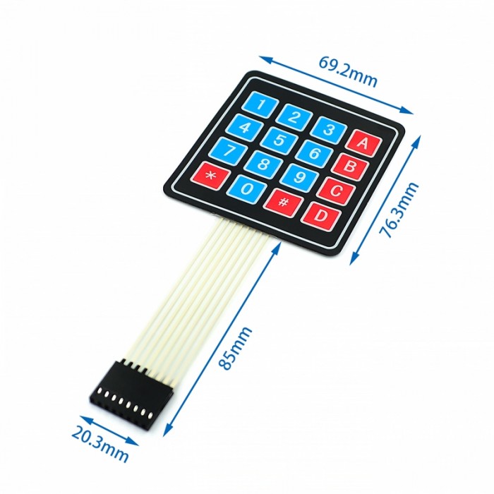 1x4 3x4 4x4 4 12 16 Keypad Keyboard Touch Button Switch Matrix Array ...