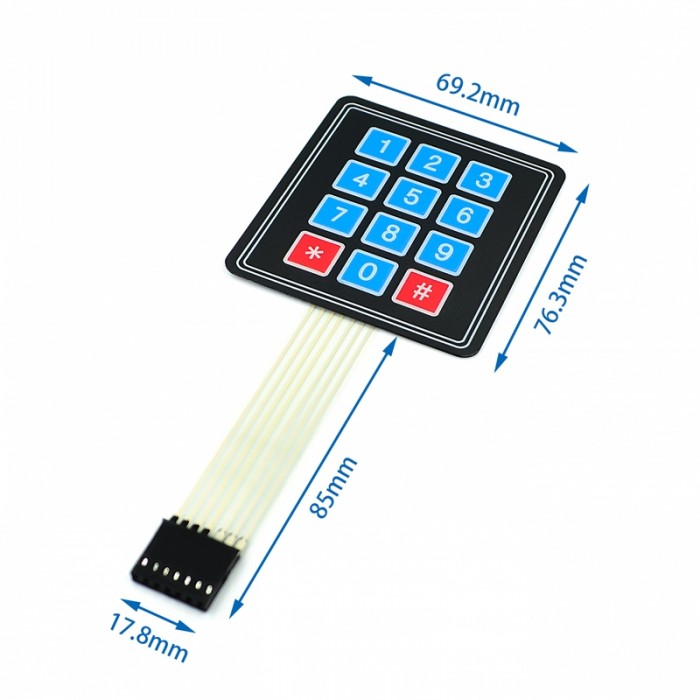 1x4 3x4 4x4 4 12 16 Keypad Keyboard Touch Button Switch Matrix Array Waterproof Membrane Arduino