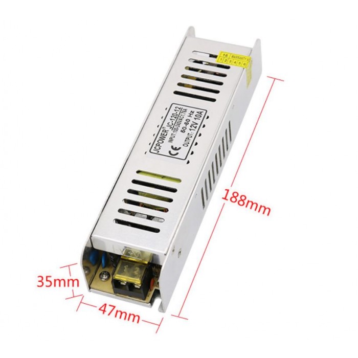 [PSU] AC TO DC 120W 12V 10A CCTV LED SLIM SWITCHING POWER SUPPLY ADAPTER