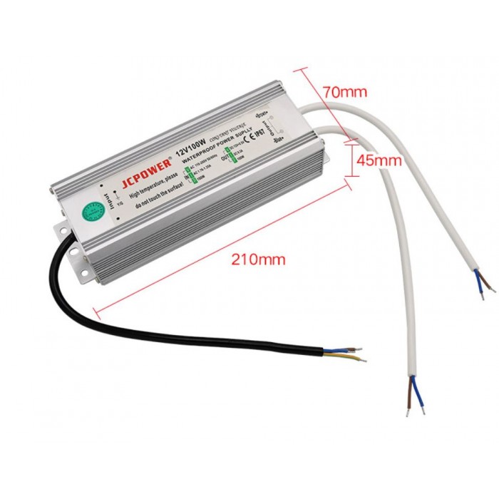 DC 12V 8.3A 8A 100W Waterproof IP67 CCTV LED Driver Outdoor Power ...