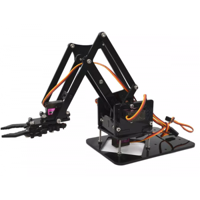 Arduino Diy Mearm 4dof Wooden Wood Acrylic Diy Robotics Robot Arm Kit