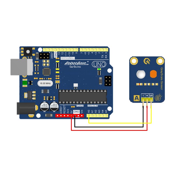 Arduino 3.3V - 5V Analog Grayscale Sensor Multicolor Tracking Module