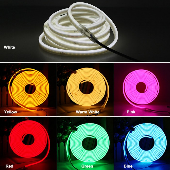 1M AC220V 2835 Flex Flexible Neon LED Strip Light Silicone Tube 8mm ...