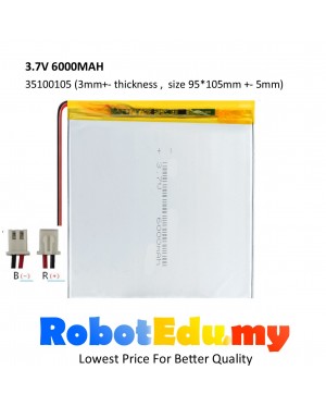 3.7V 6000mAh 0.5c 35100105 30100100 Rechargeable LiPo Li-Po Battery ...