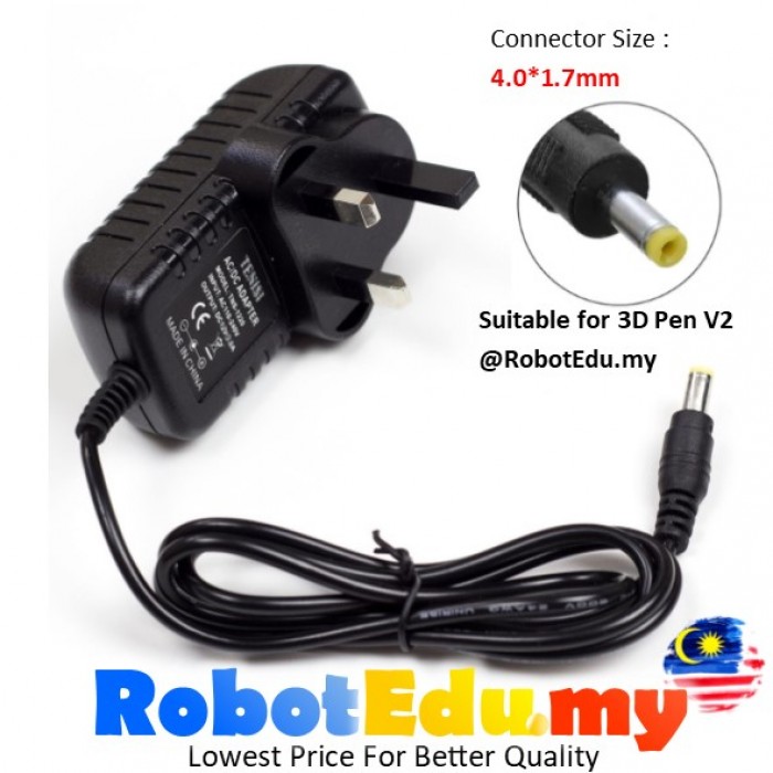 [ 3D PEN V2 ] 5V 2A Power Supply Adapter Plug ( 3 Pin Malaysia UK Type ...