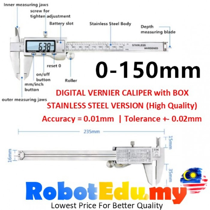 150mm 200mm 6/8 inch LCD Digital Electronic Vernier Caliper Ruler ...