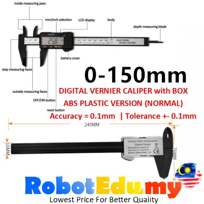 150mm 200mm 6/8 inch LCD Digital Electronic Vernier Caliper Ruler ...