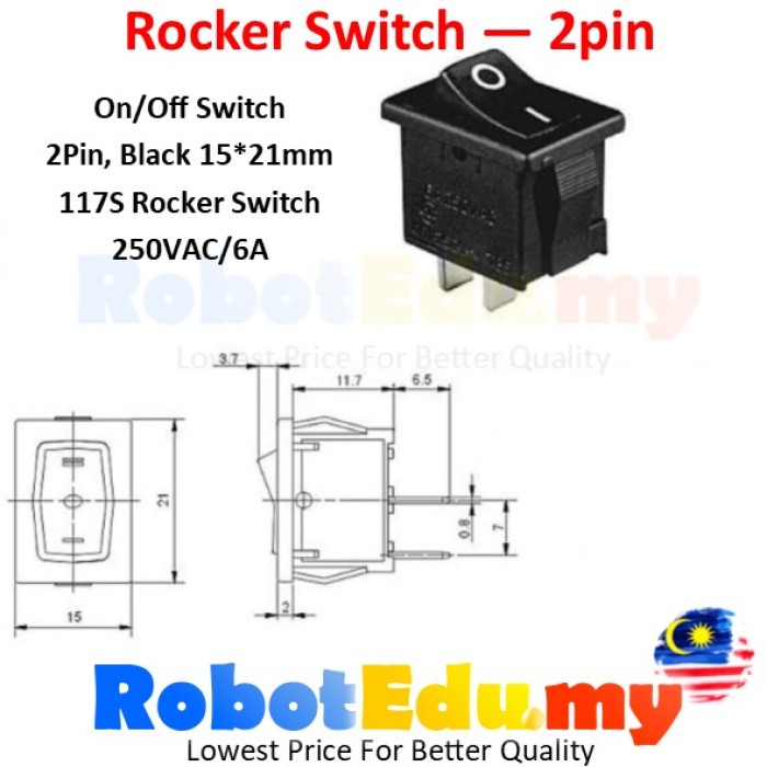 KCD1 21x15mm Rocker Switch / MTS-103 MTS-203 Toggle Switch 3 Ways ( On ...