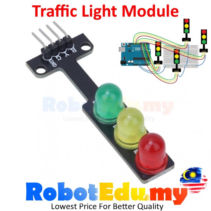 Traffic Light Module System LED 8mm Red Yellow Green 3 LEDs Lights Emitting Diode 5V Signal ...