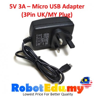 5V 2.5A / 3A Micro USB Power Supply Adapter for Raspberry Pi 3 ...