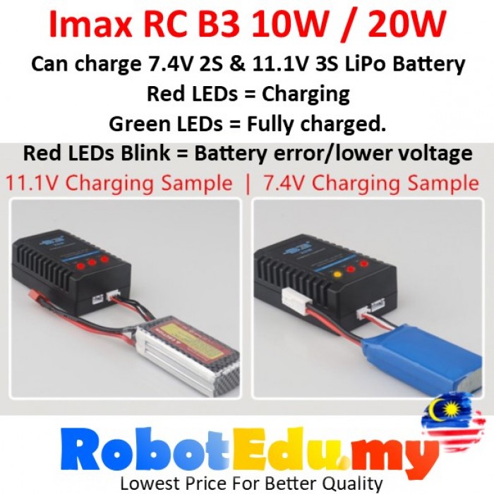 7.4V 2S 11.1V 3S 2&3 Cells IMAX B3 10W 800mA 20W 1600mA Lipo Li-po Rechargeable Battery Balance ...